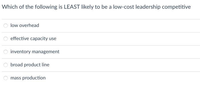 Solved Which of the following is LEAST likely to be a | Chegg.com