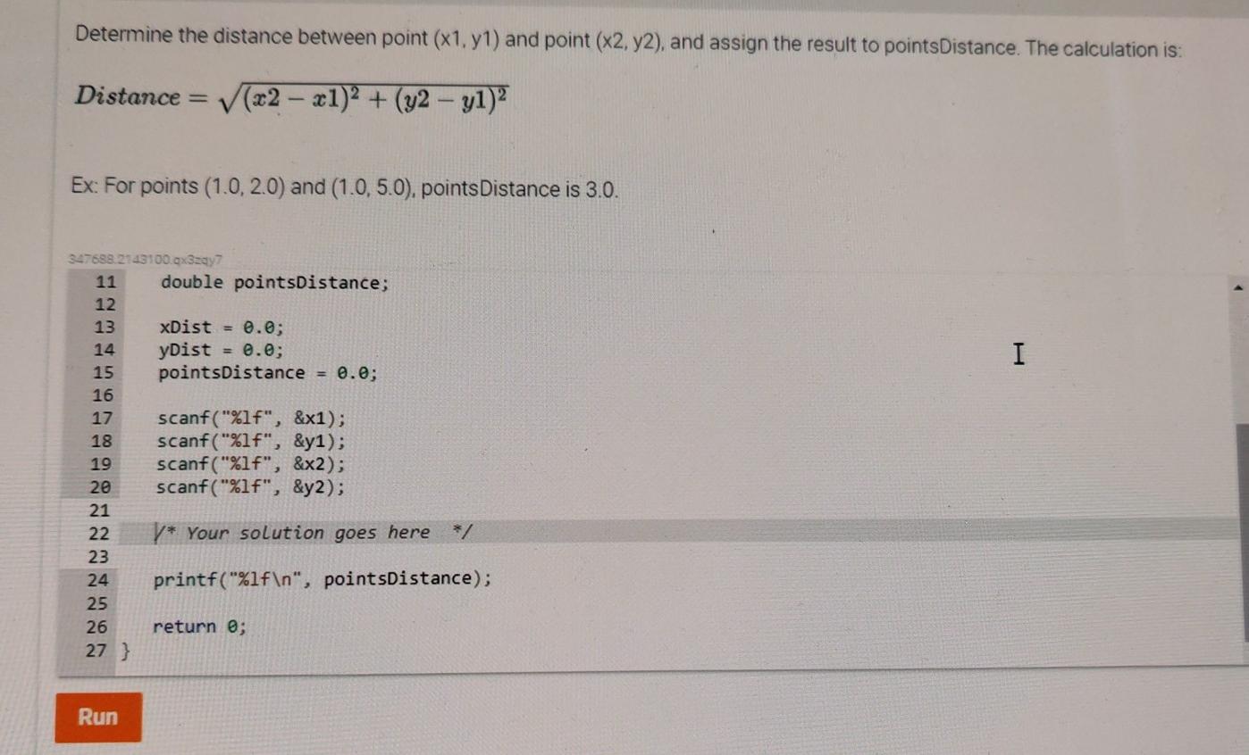 Solved Determine the distance between point (x1, y1) and | Chegg.com