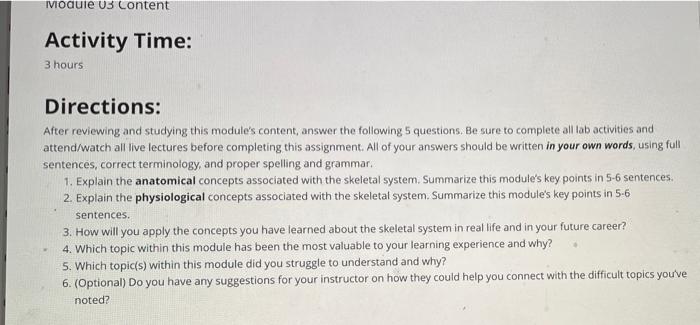Solved Module 03 Content Details & Information Activity | Chegg.com