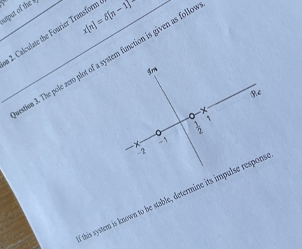 Solved Question 3. ﻿The pole zero plot of a system function | Chegg.com