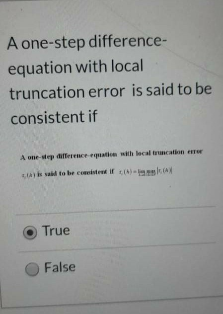 Solved A one-step difference- equation with local truncation | Chegg.com