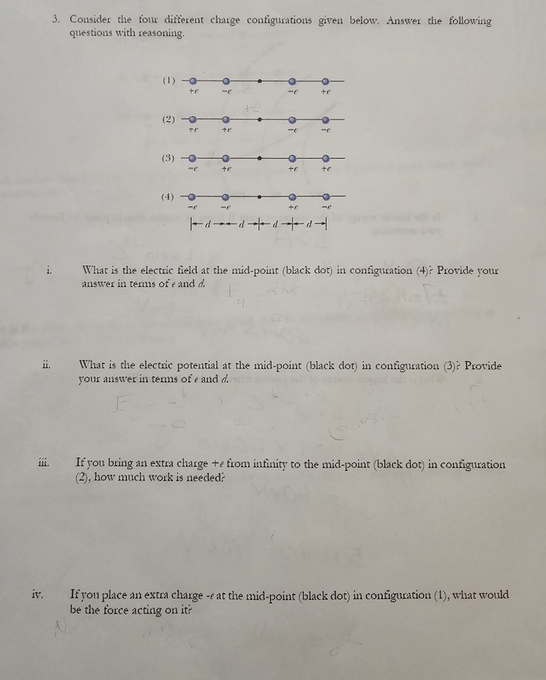 Solved Consider the four different charge configurations | Chegg.com