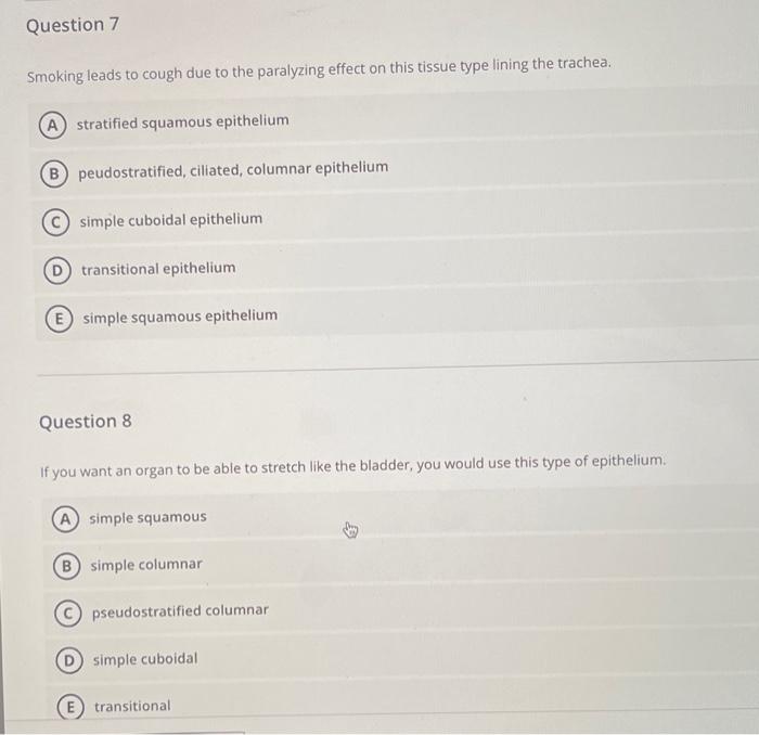 Solved Smoking leads to cough due to the paralyzing effect | Chegg.com