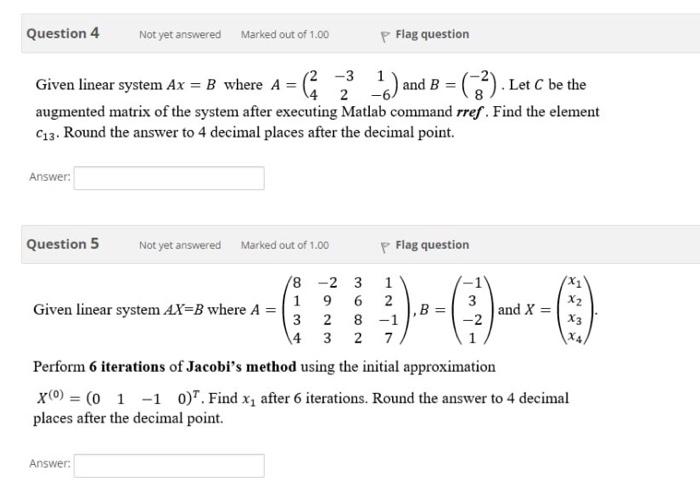 Solved Please solve this 2 problems by using Matlab and | Chegg.com