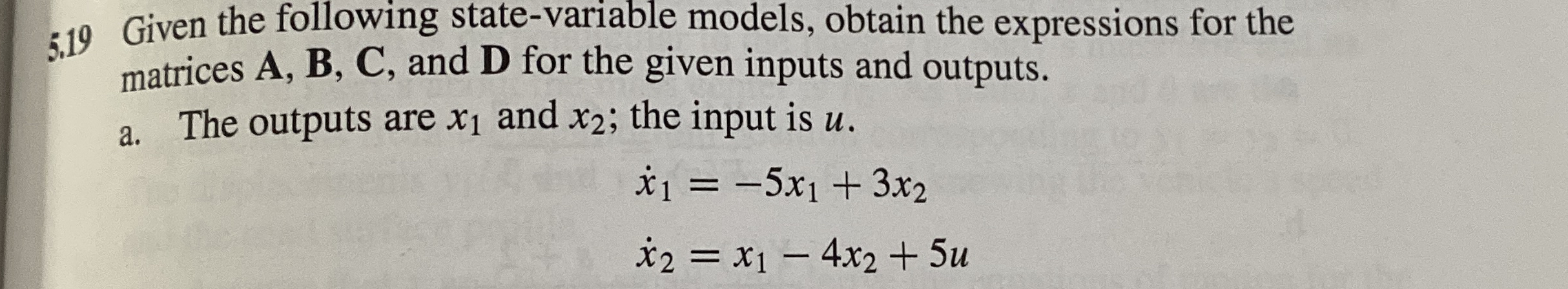 519 ﻿given The Following State Variable Models 