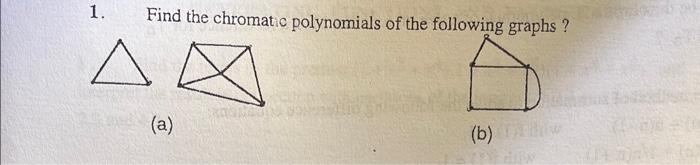 Solved Find the chromatic polynomials of the following | Chegg.com