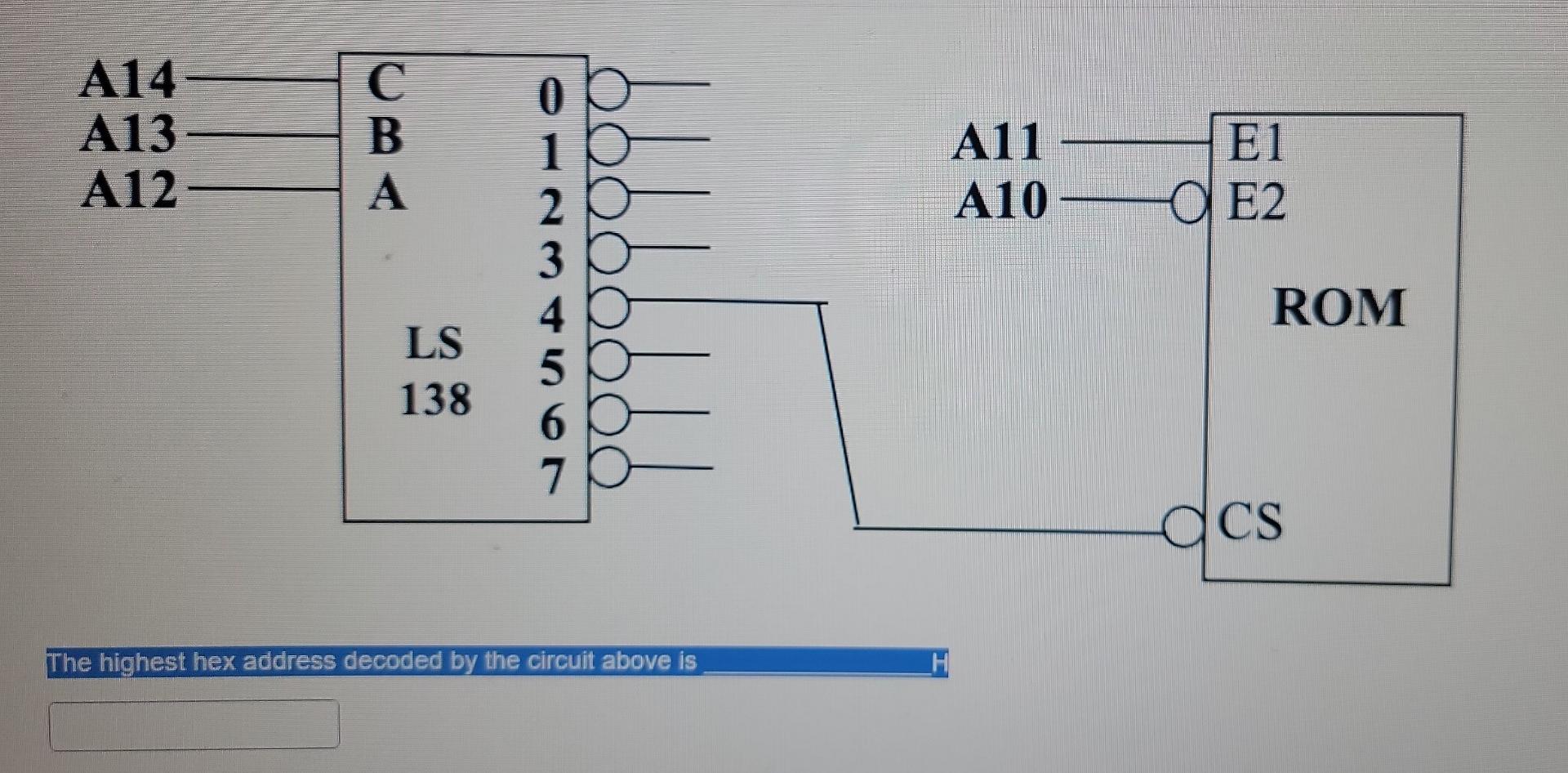 Solved The highest hex address decoded by the circuit above | Chegg.com