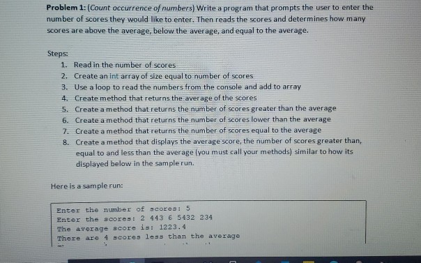Solved Problem 1: (Count occurrence of numbers) Write a | Chegg.com