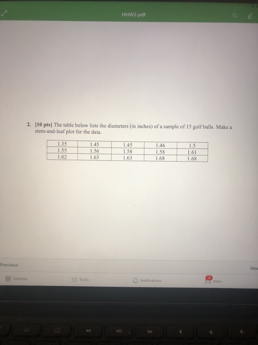 Solved HHW 2.pdf 2. [10 pts) The table below lists the | Chegg.com