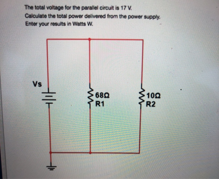 Solved The total voltage for the parallel circuit is 17 V. | Chegg.com