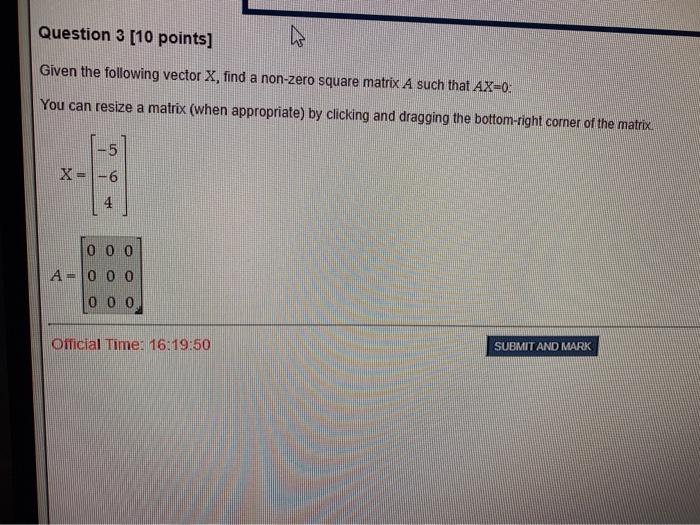 Solved Question 3 [10 points] n Given the following vector | Chegg.com