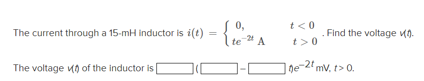 Solved The current through a 15- mH ﻿inductor is | Chegg.com