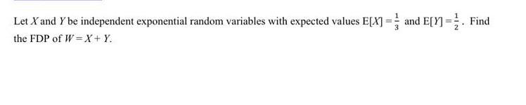 Solved Let X and Y be independent exponential random | Chegg.com