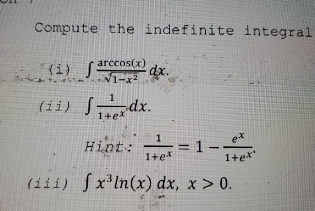 Solved Compute the indefinite | Chegg.com