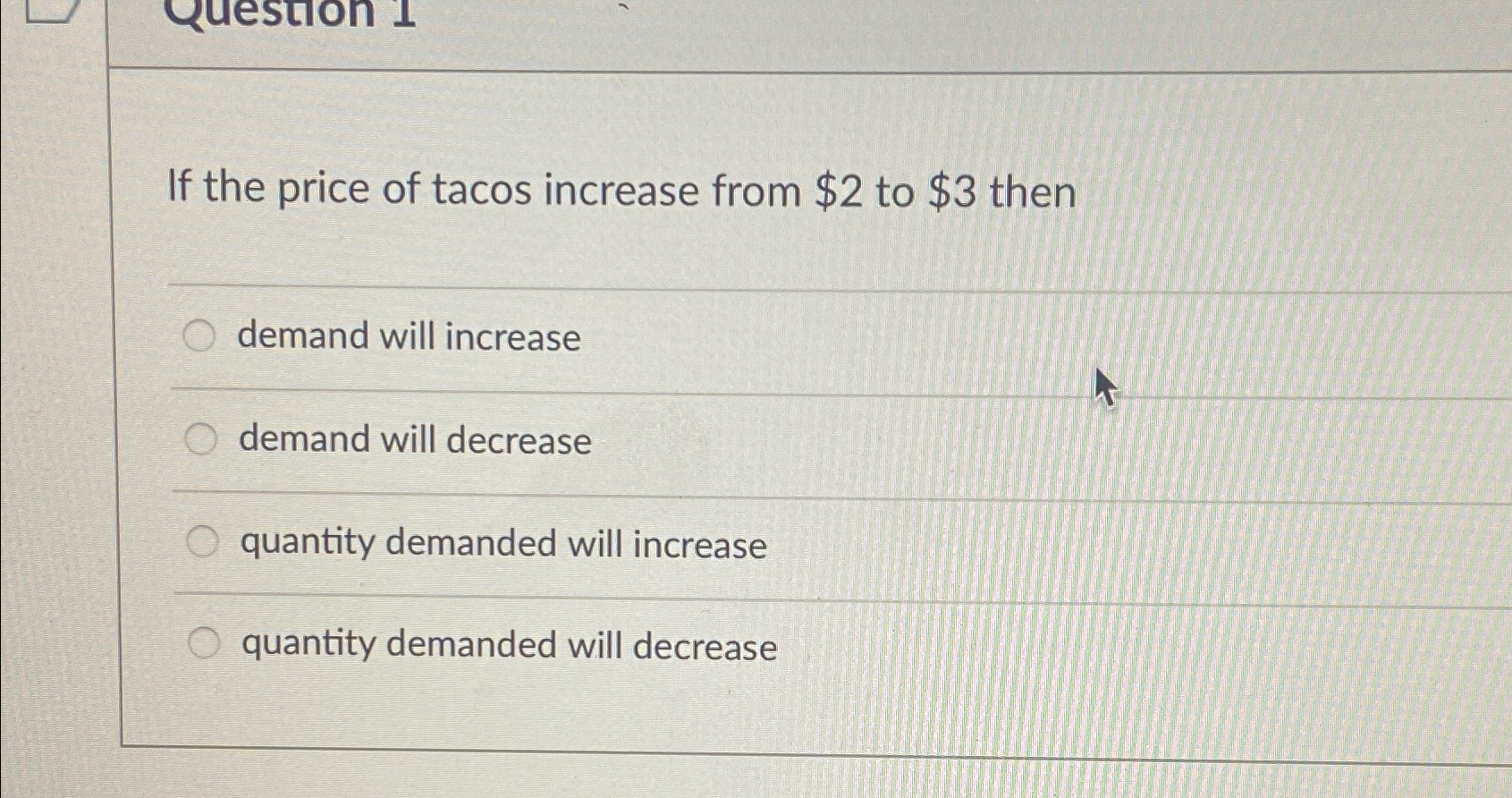 Solved If the price of tacos increase from $2 ﻿to $3 | Chegg.com