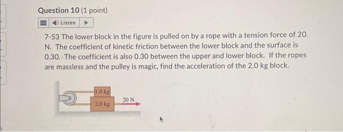 Solved 7-53 The lower block in the figure is pulled on by a | Chegg.com