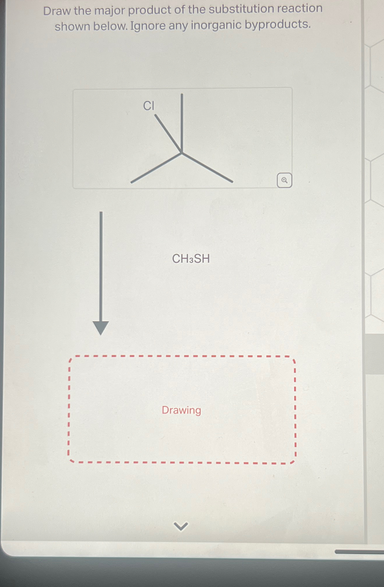 Solved Draw the major product of the substitution reaction | Chegg.com