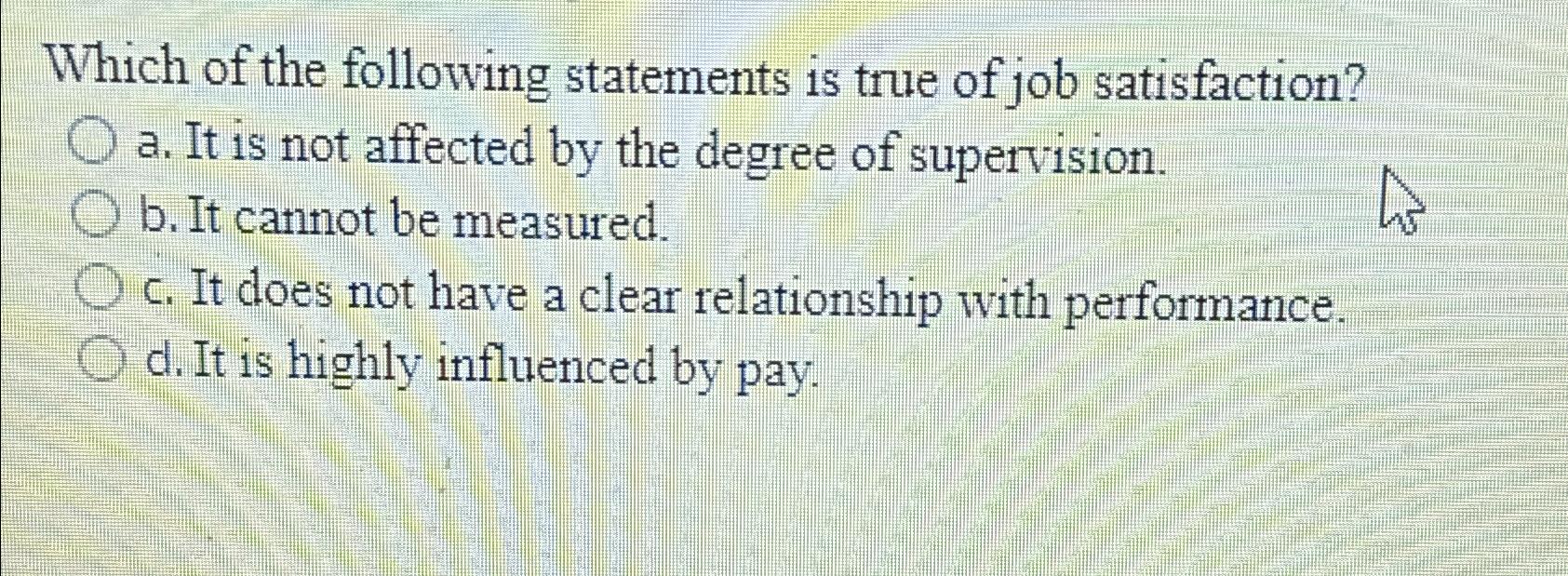 Solved Which of the following statements is true of job | Chegg.com