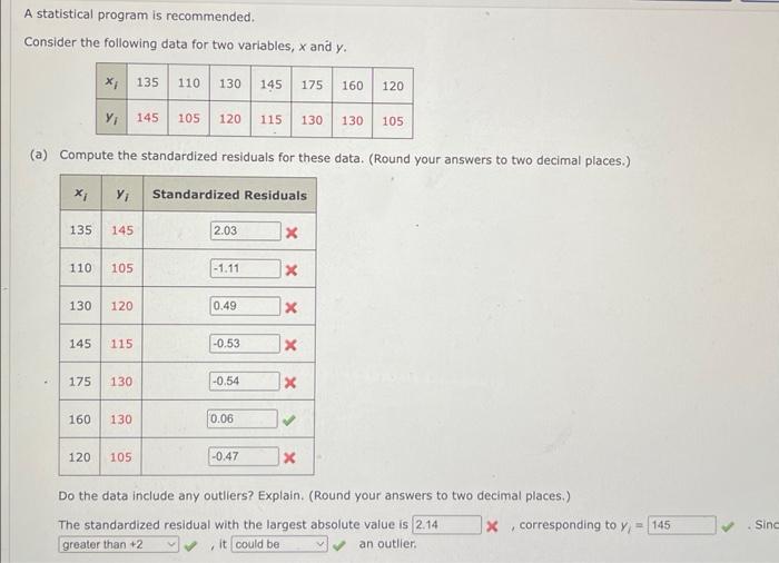 Solved A statistical program is recommended. Consider the | Chegg.com