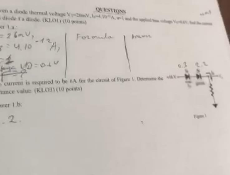 Solved Q2kstiovs Ein a disule themat vothage V1=28m) diude i | Chegg.com