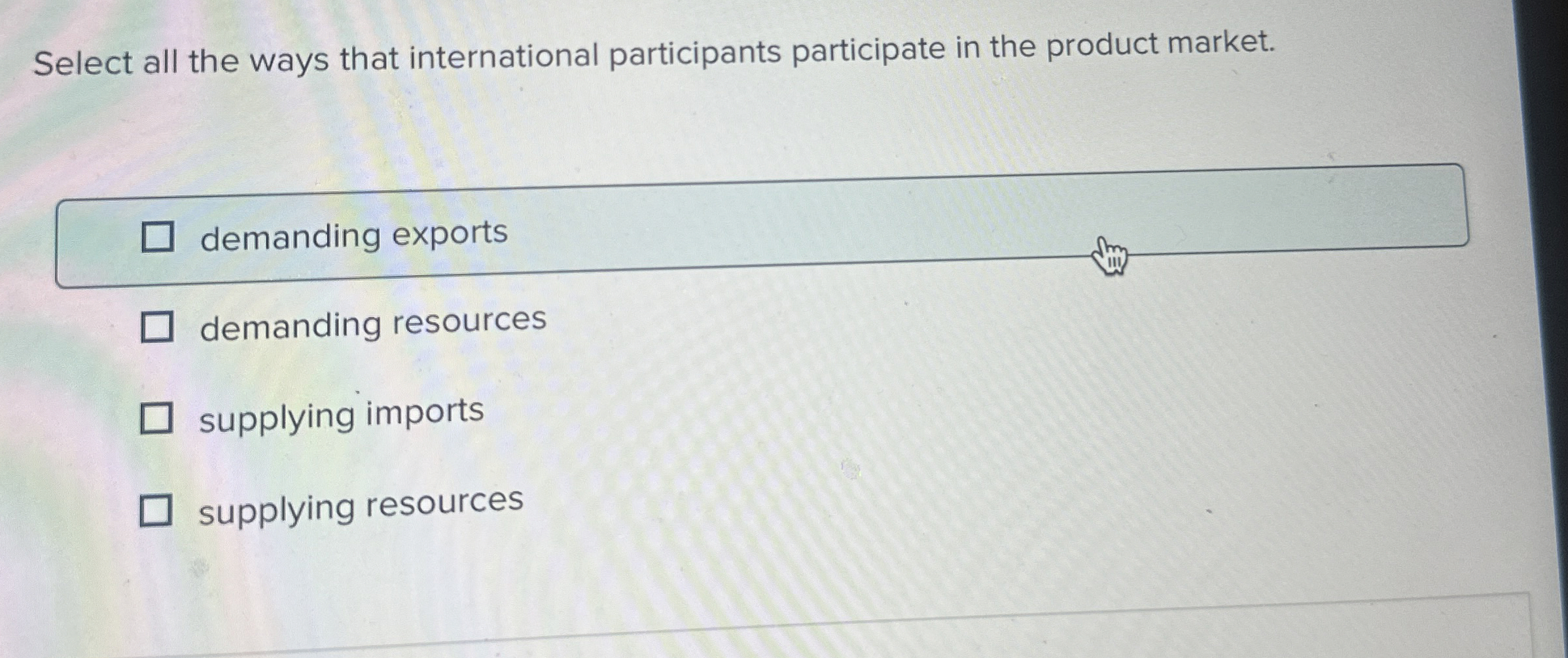 Solved Select all the ways that international participants | Chegg.com