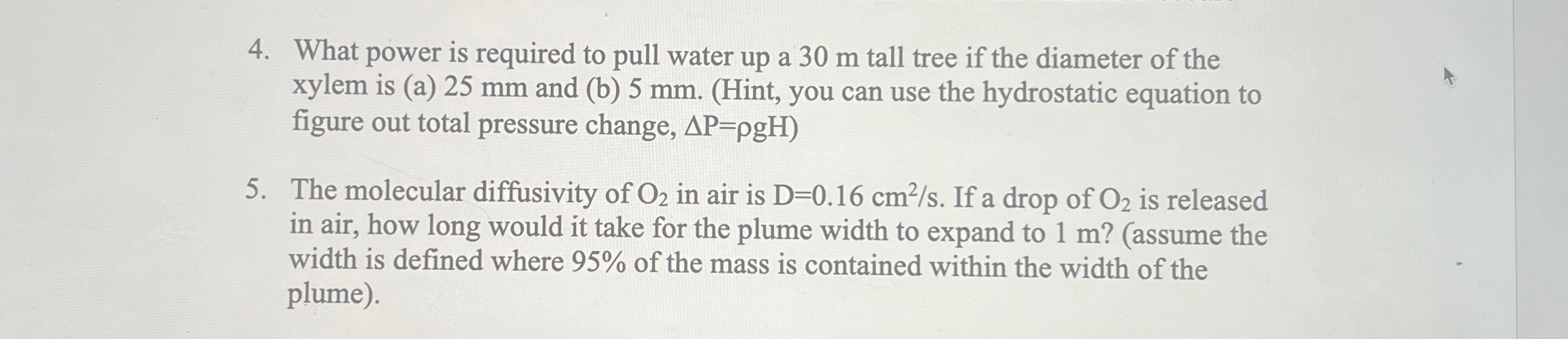 Solved What power is required to pull water up a 30m ﻿tall | Chegg.com
