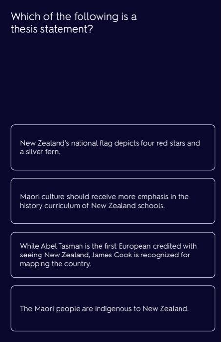 Solved Which of the following is a thesis statement? While | Chegg.com