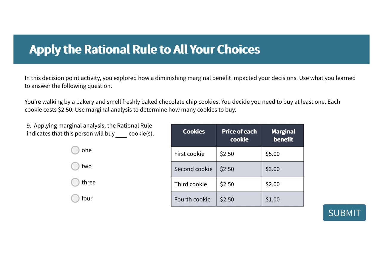 Solved Apply the Rational Rule to All Your ChoicesIn this | Chegg.com