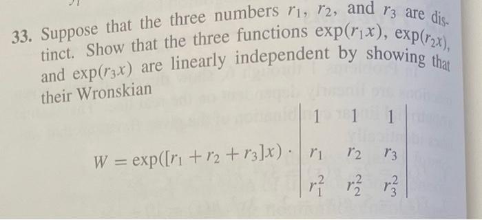 Solved 33. Suppose that the three numbers r1,r2, and r3 are | Chegg.com