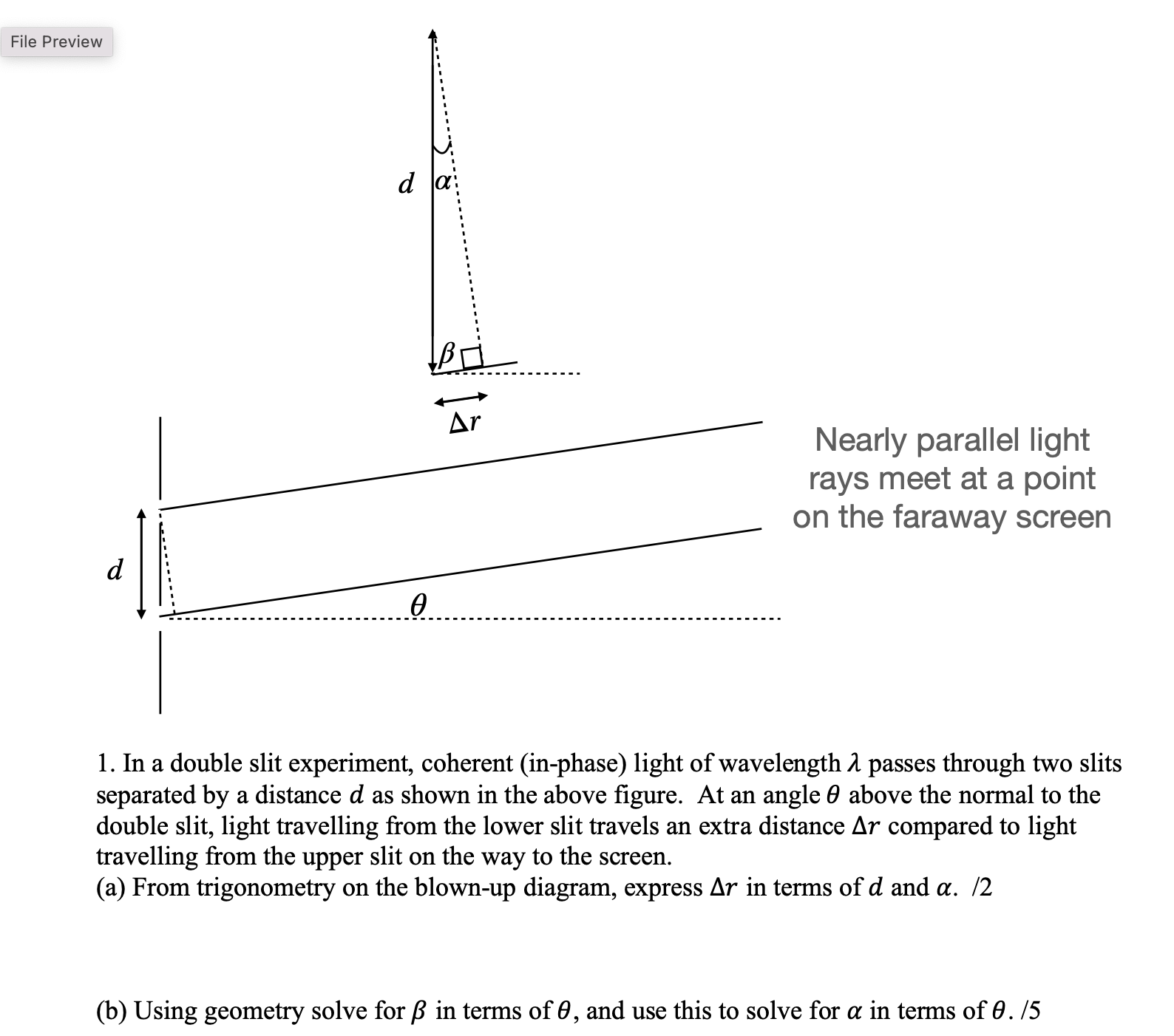 Solved If a triple slit diffraction pattern had the same | Chegg.com