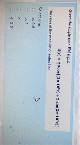 Solved Given the single-tone FM | Chegg.com