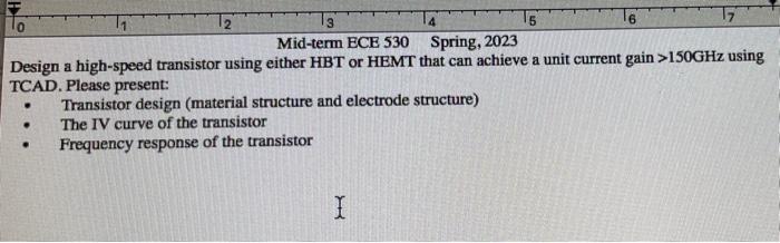 Solved Design a high-speed transistor using either HBT or | Chegg.com