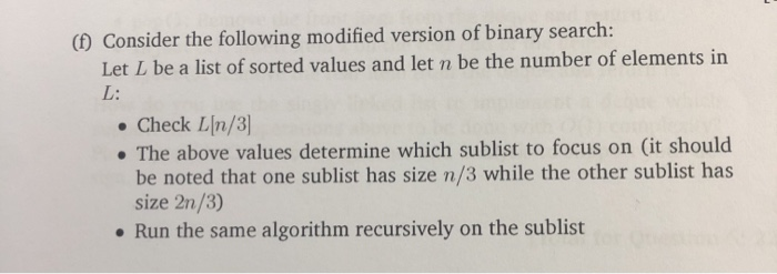 Solved (e) Consider the following sorting algorithm (called | Chegg.com