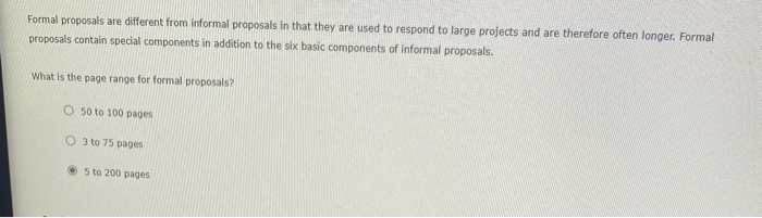 Formal proposals are different from informal | Chegg.com