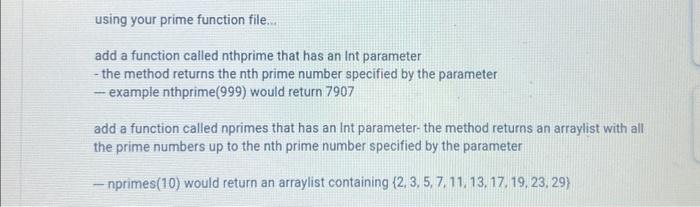Solved using your prime function file... add a function | Chegg.com