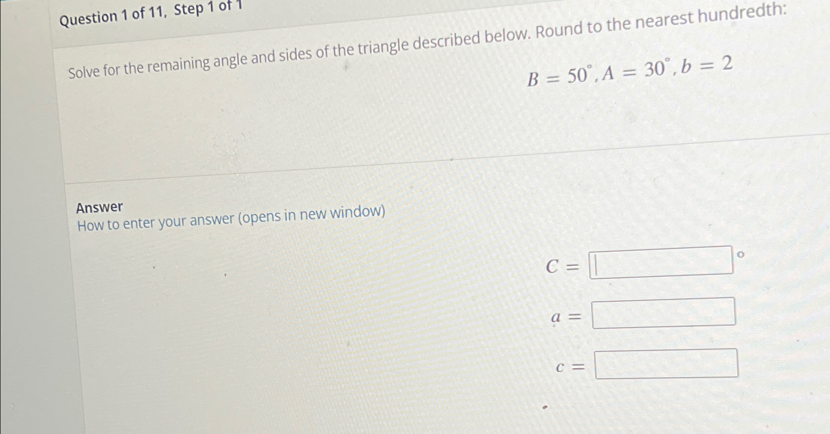 Solved Question 1 ﻿of 11, ﻿Step 1 ﻿of 1Solve for the | Chegg.com
