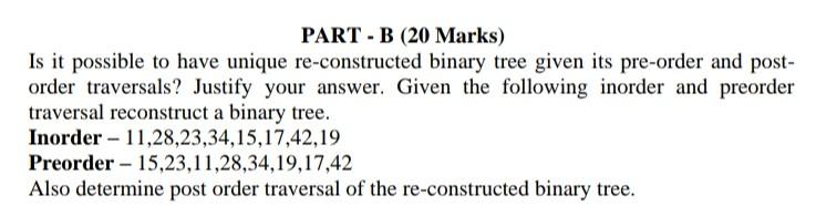 Solved PART - B (20 Marks) Is it possible to have unique | Chegg.com