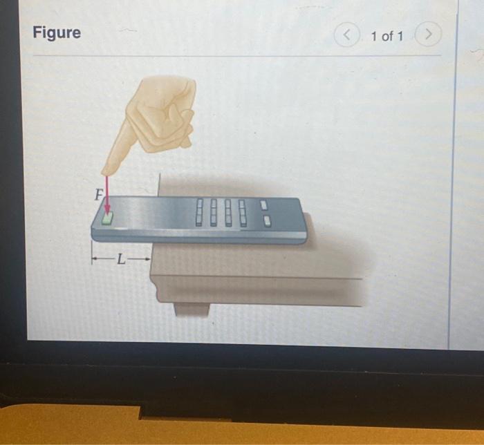 Solved 1 of 1A 0.142 kg remote control 24.0 cm long rests on | Chegg.com