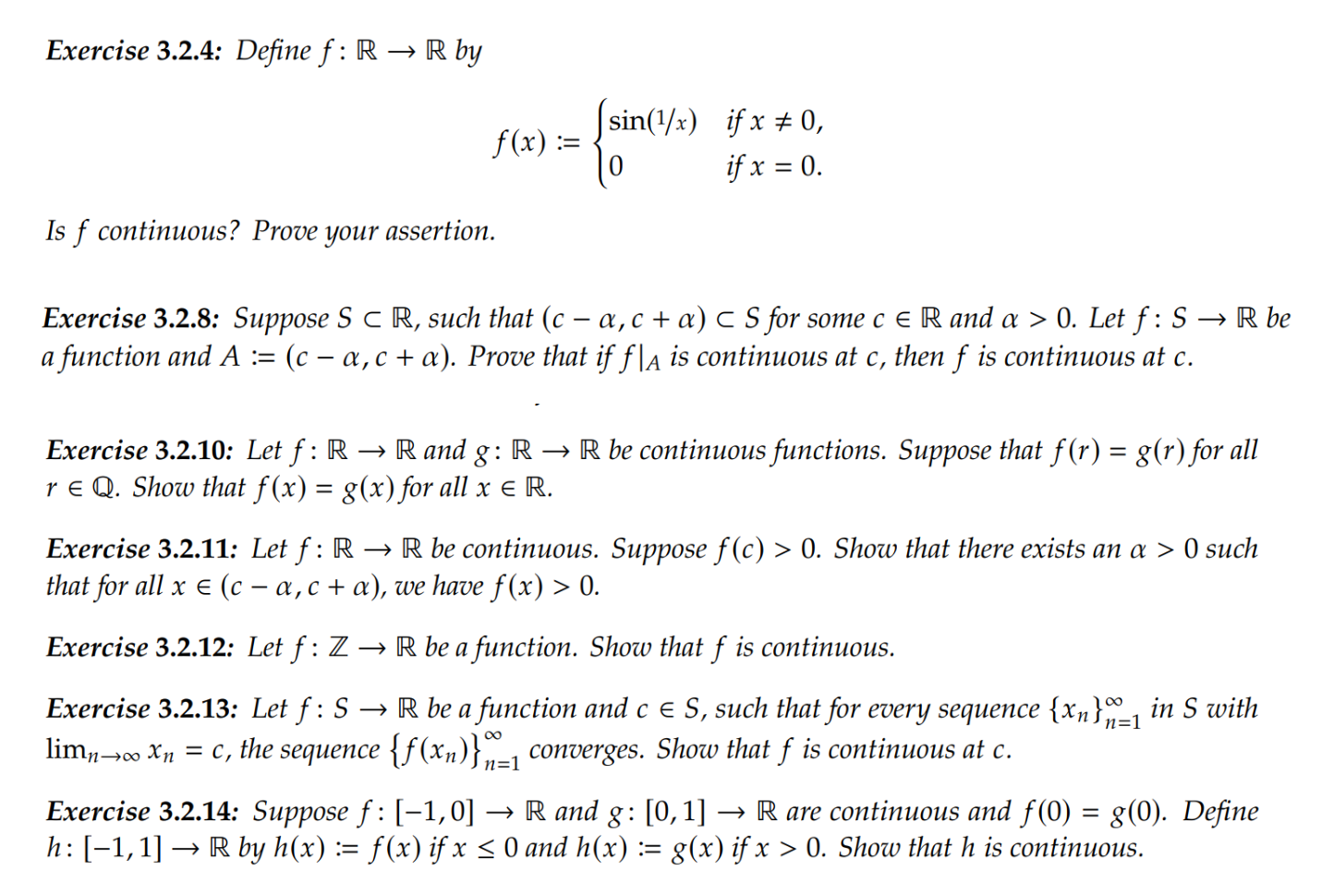 Solved Exercise 3.2.4: Define f:R→R | Chegg.com