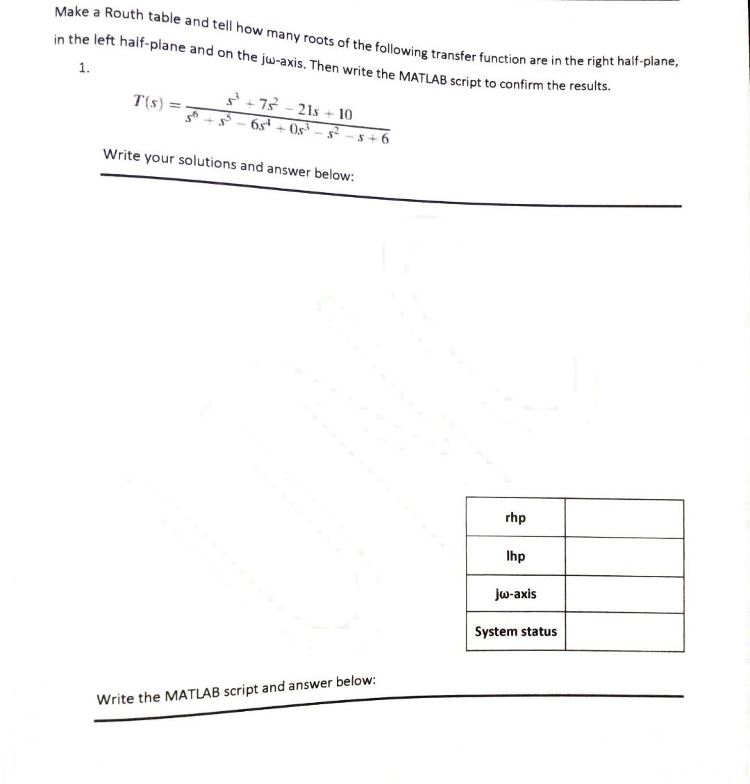 Solved Write The Matlab Commands To Reduce The Block