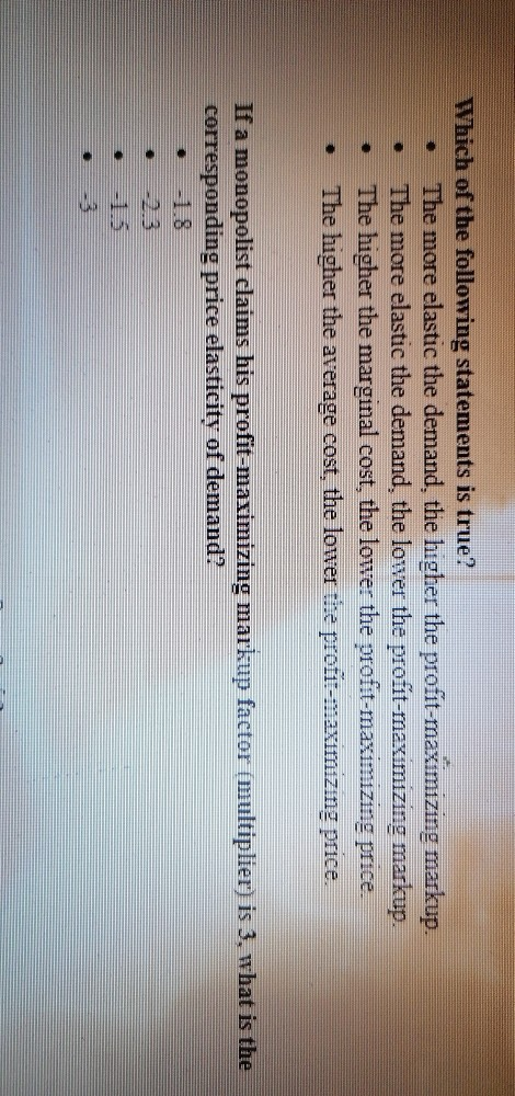 Solved Which of the following statements is true? The more | Chegg.com