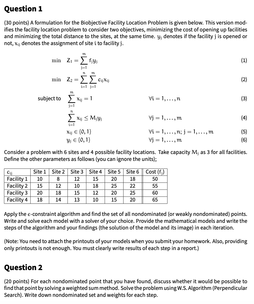 Solved Question 1 30 ﻿points ﻿a Formulation For The