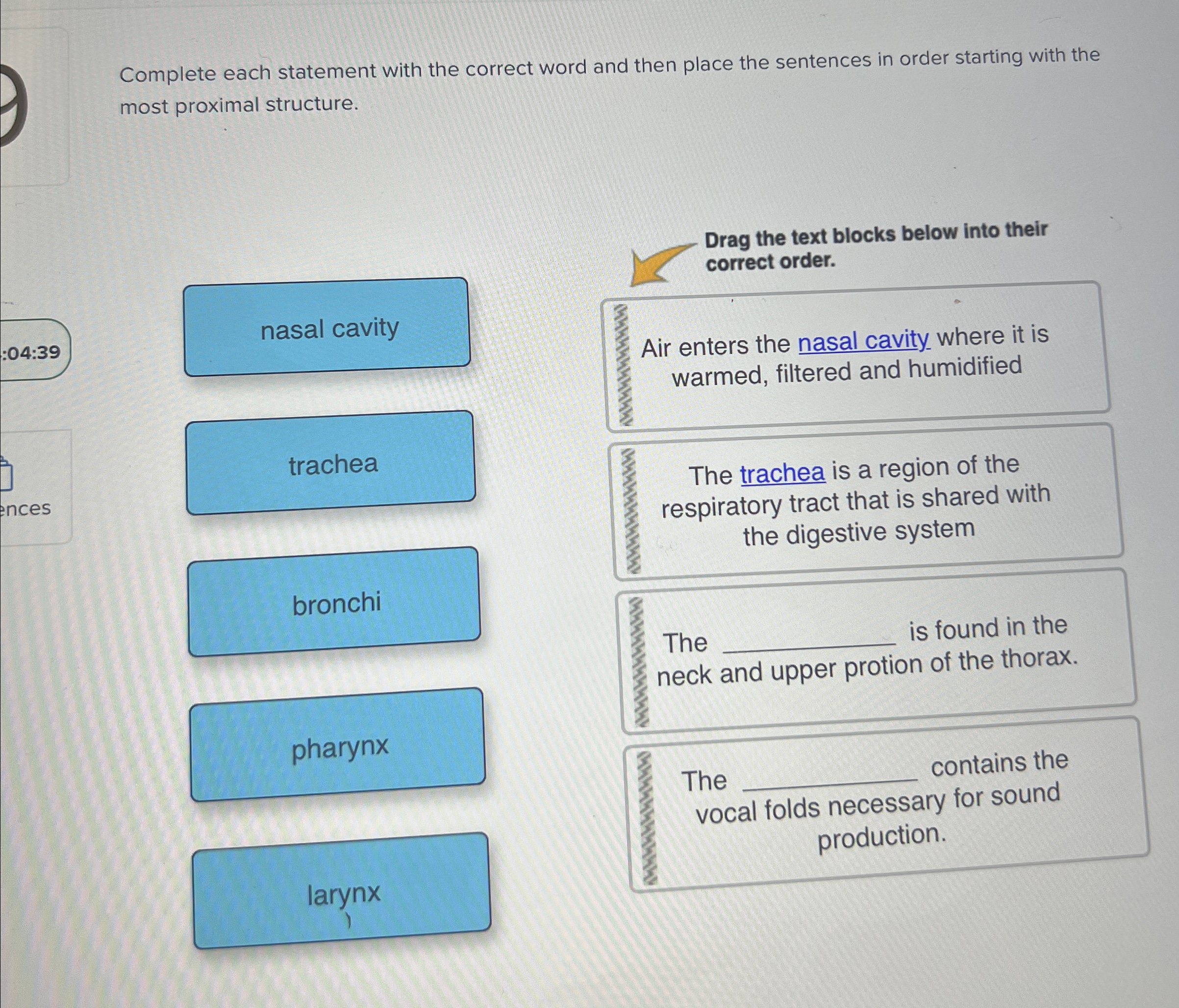 Solved Complete each statement with the correct word and | Chegg.com