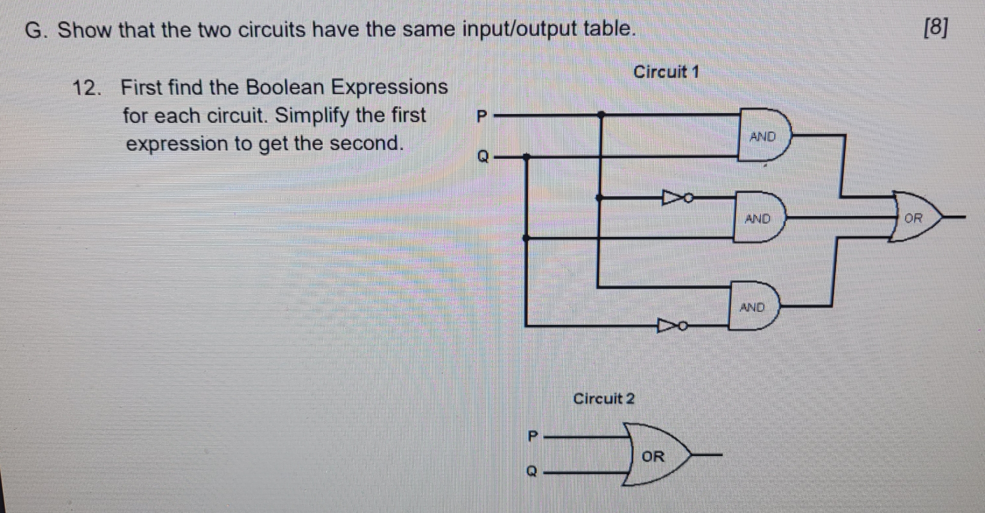Solved G. ﻿Show that the two circuits have the same | Chegg.com