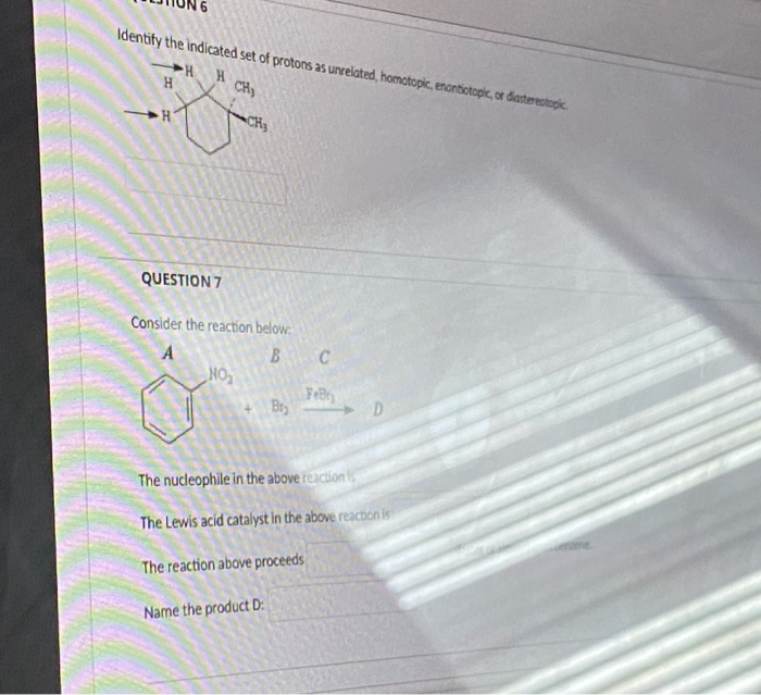 Solved Identify the indicated set of protons as unrelated, | Chegg.com