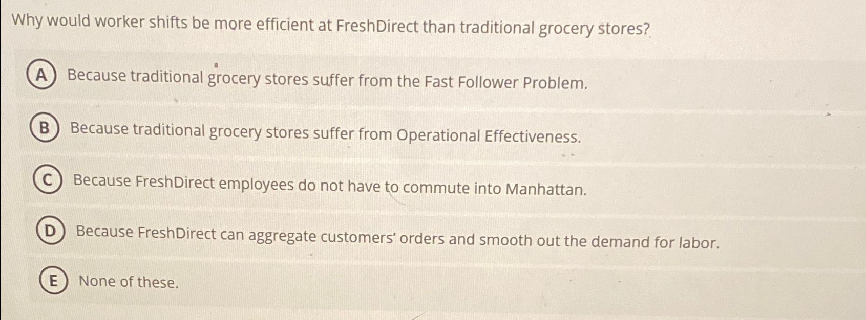 Solved Why would worker shifts be more efficient at | Chegg.com