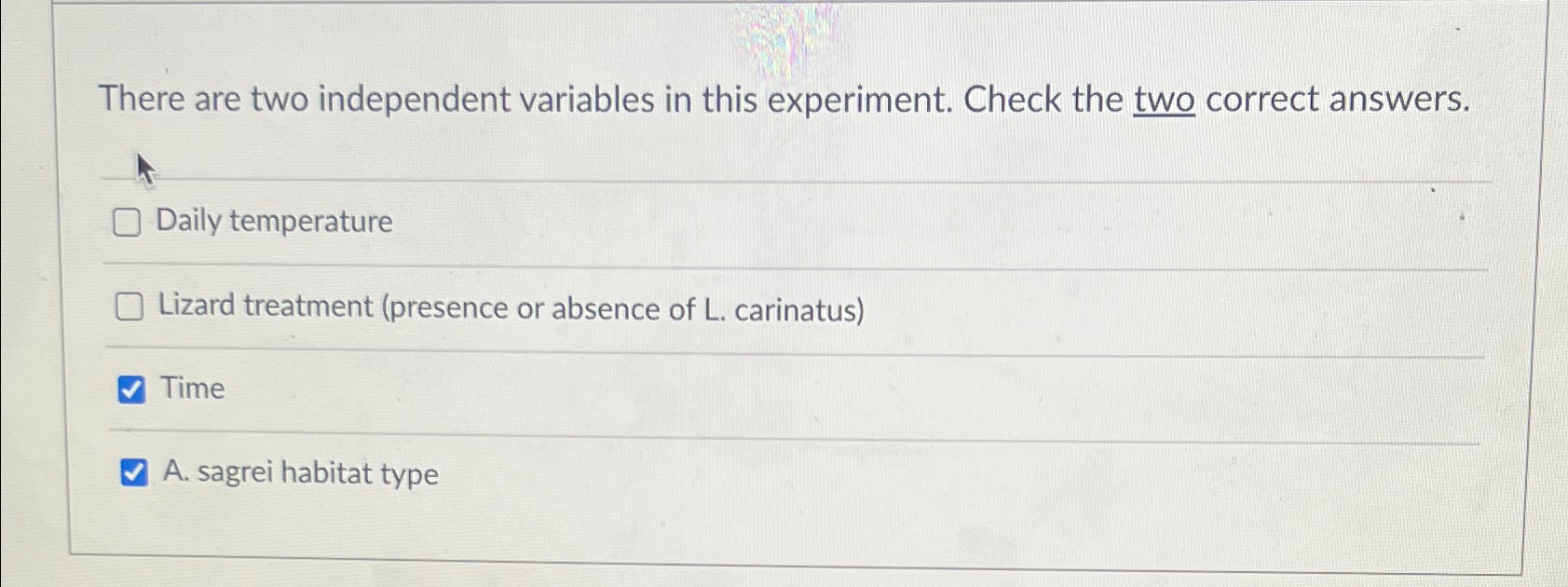 There are two independent variables in this | Chegg.com