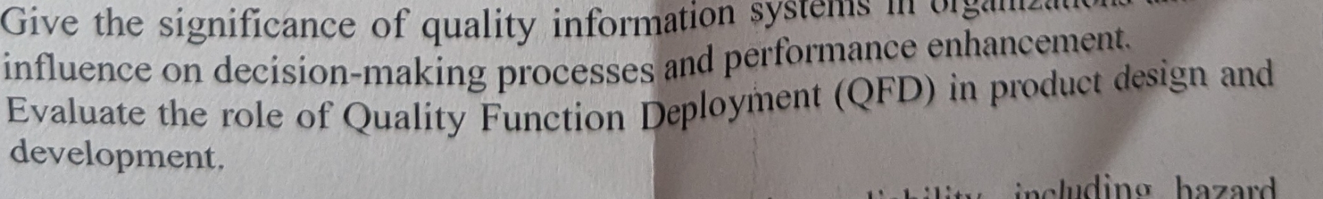 Solved Evaluate the role of Quality Function Deployment | Chegg.com
