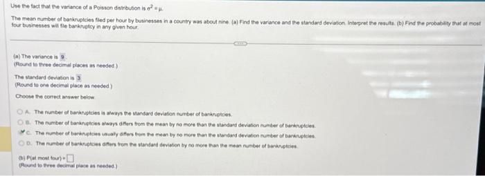 Solved Use the fact that the variance of a Poisson | Chegg.com