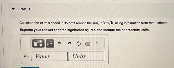 Solved Calculate the earth's speed in its orbit around the | Chegg.com